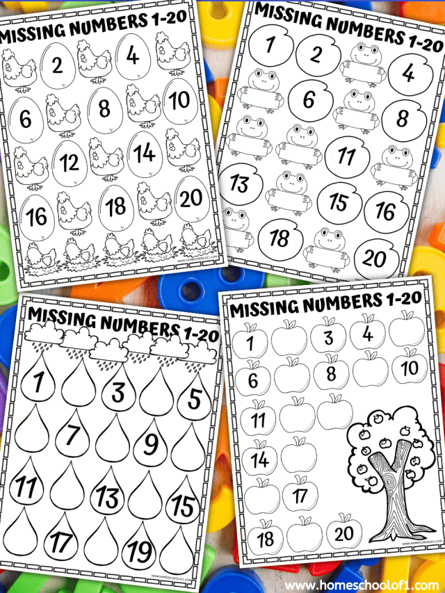 Missing Numbers Worksheets for Kindergarten