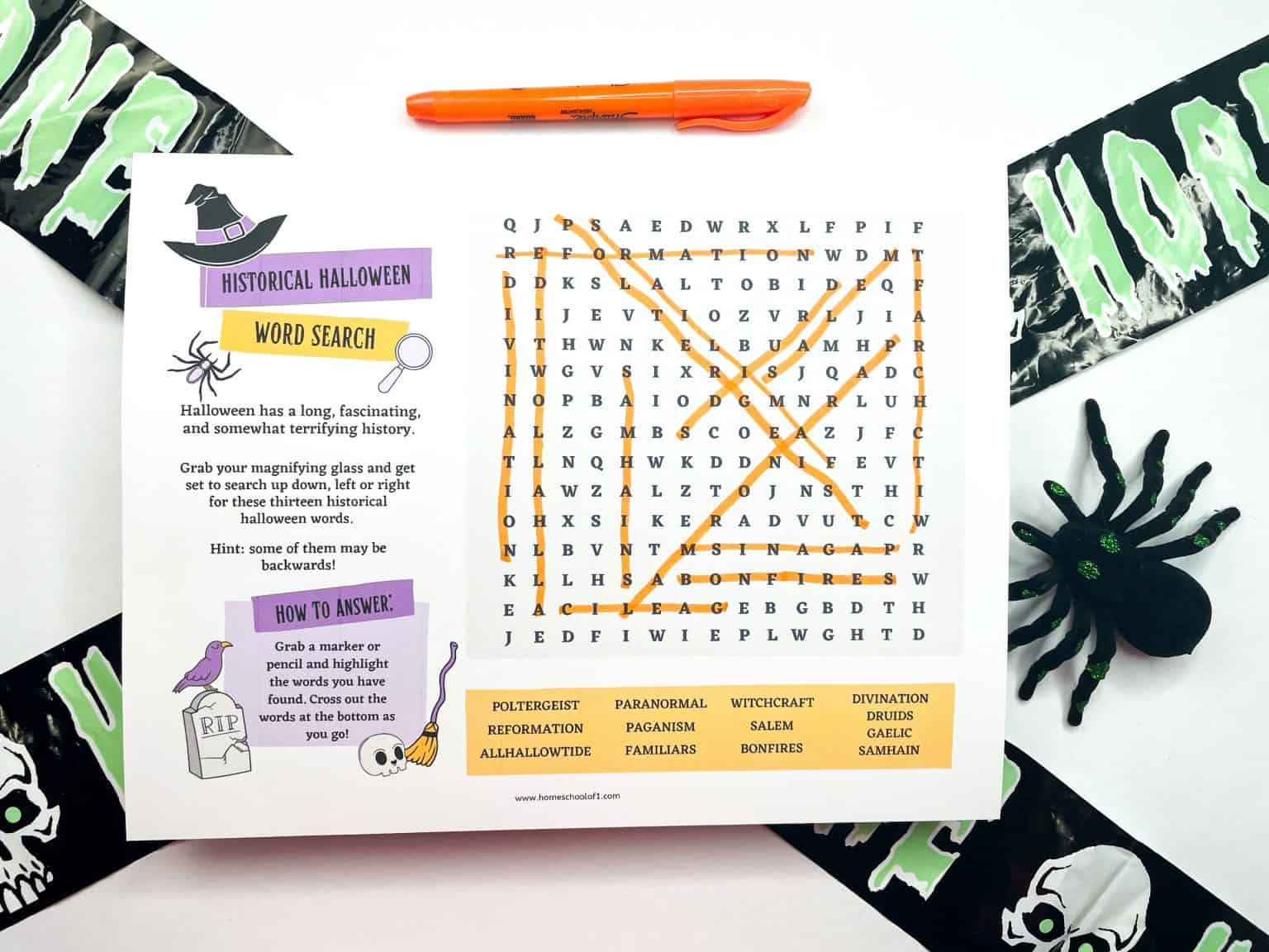 Free Spooky Halloween Word Search Printable for Older Kids