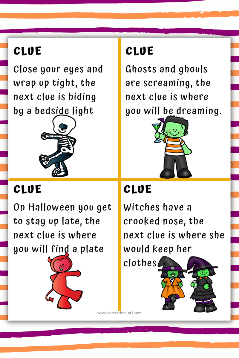 Free Halloween Scavenger Hunt Clues For A Spooky Adventure