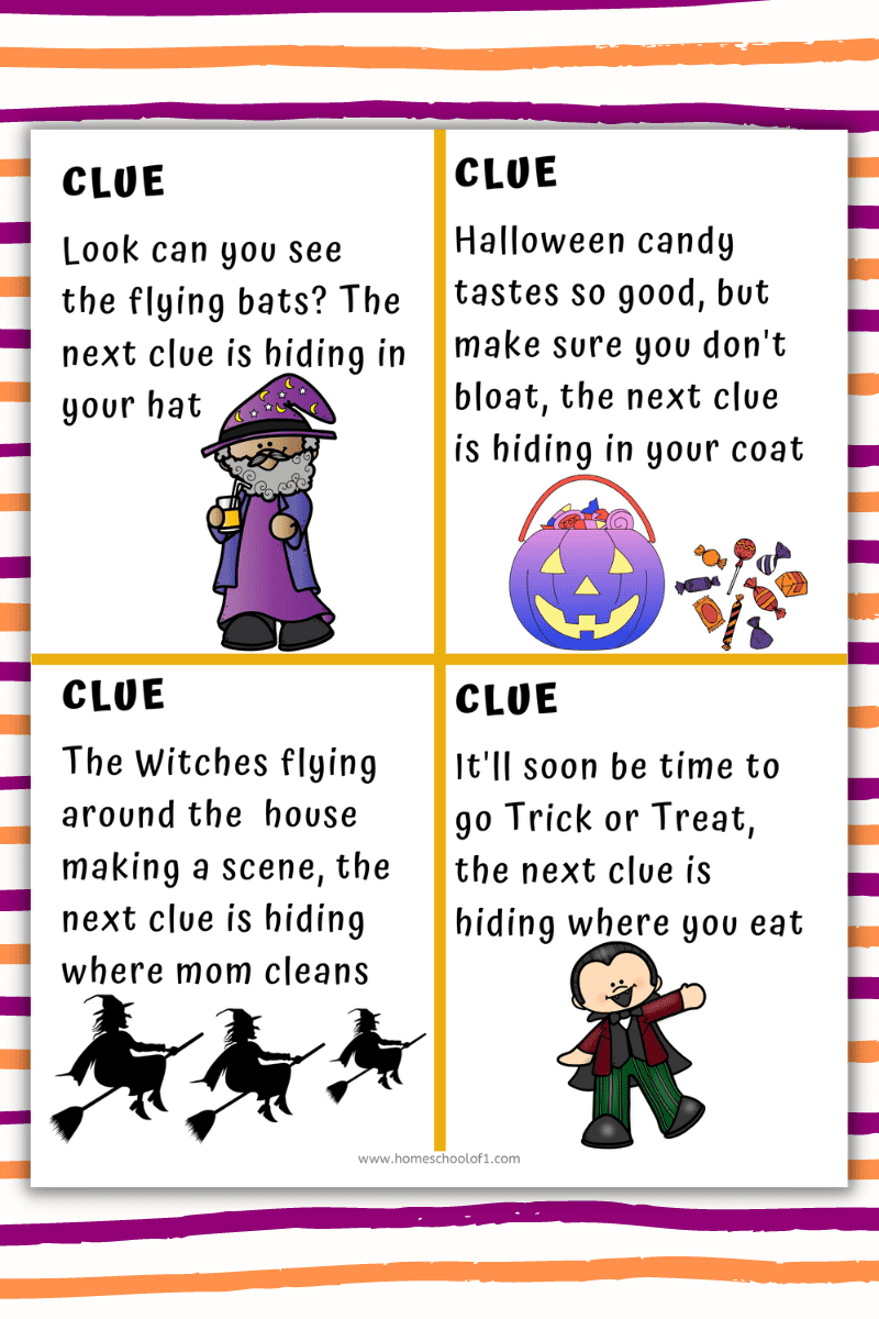 Free Halloween Scavenger Hunt Clues For A Spooky Adventure