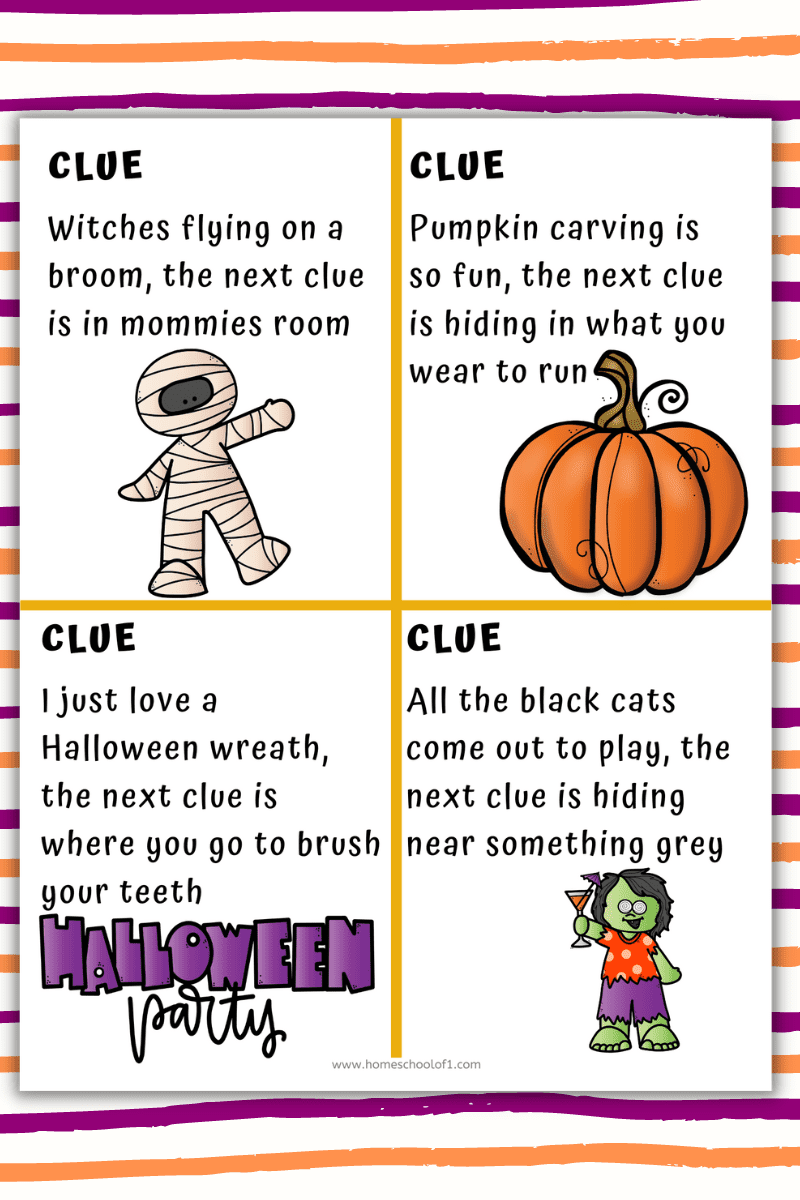 Free Halloween Scavenger Hunt Clues For A Spooky Adventure