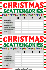 Christmas Scattergories 6 Free Printable Games for Festive Fun