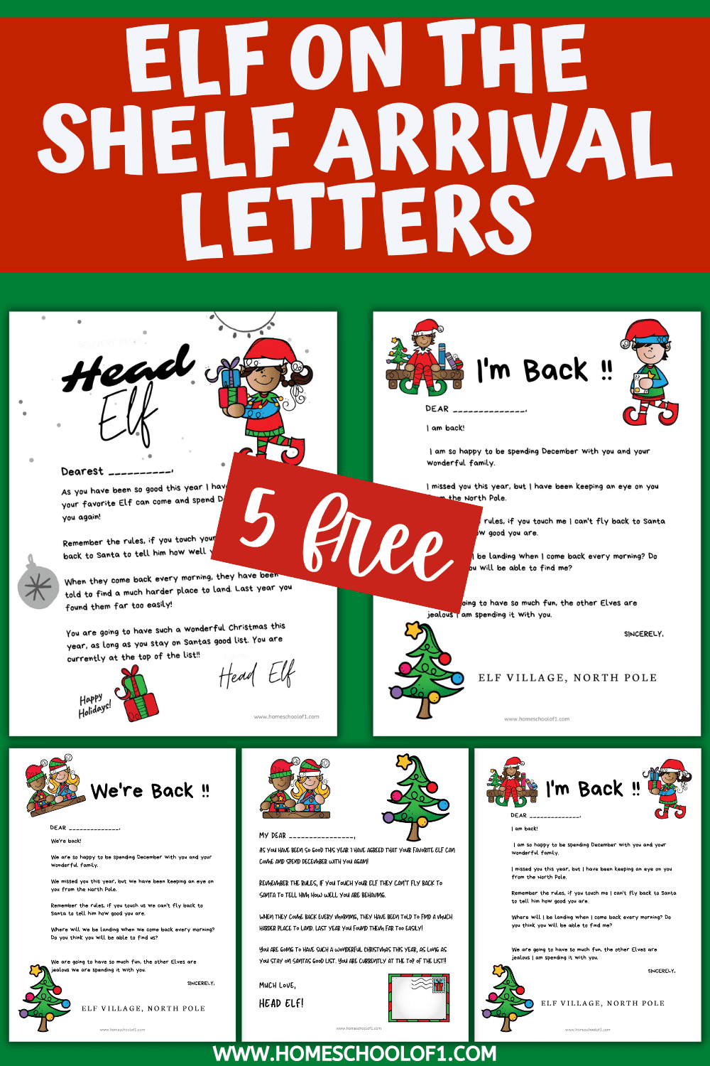 Elf on the Shelf Arrival Letter (Free Printable PDF)