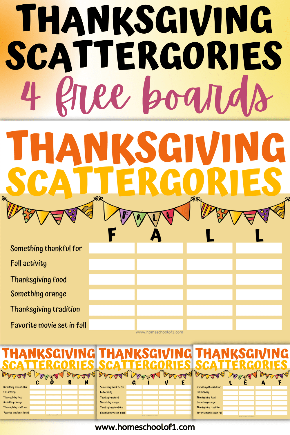 4 Free Printable Thanksgiving Scattergories Fun For All