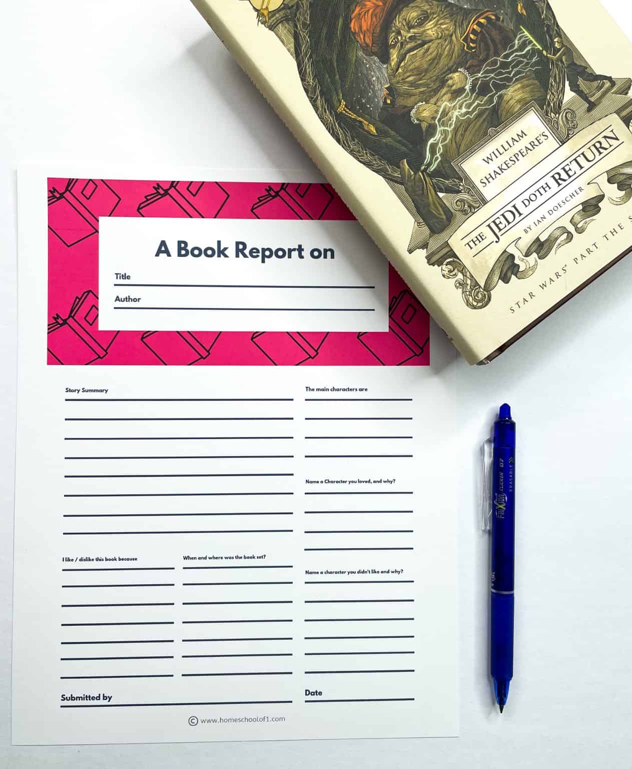 Free Middle School Book Report Template