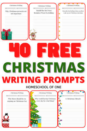 40 FREE Christmas Writing Prompts For Kids Aged 5-14