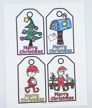 Free Printable Christmas Tags to Color for Kids