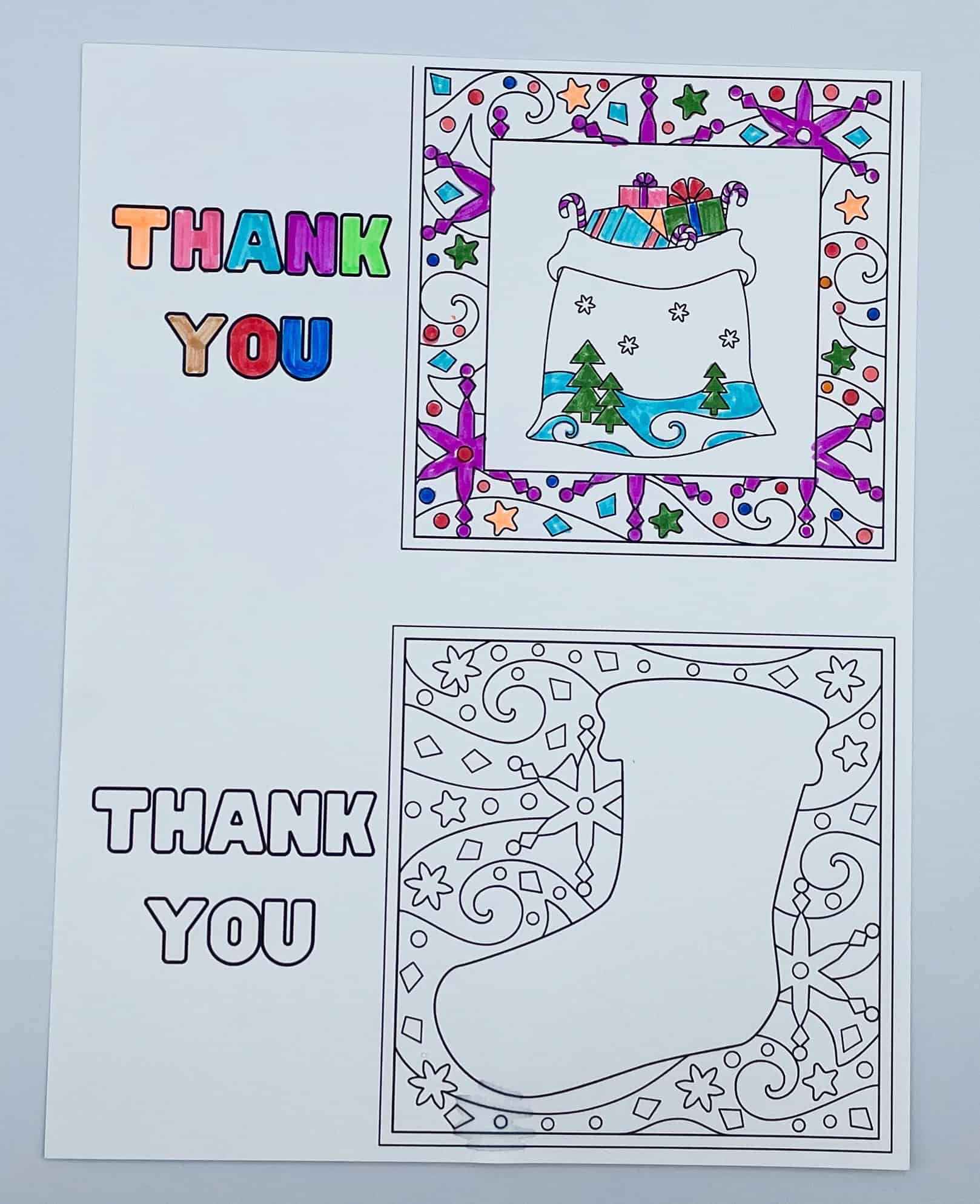 Free Printable Christmas Thank You Cards for Older Kids