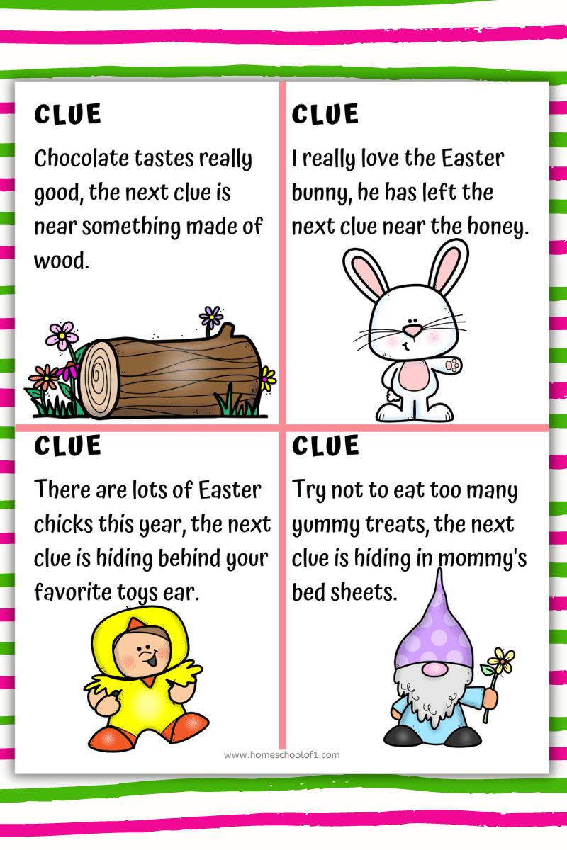 Free Easter Scavenger Hunt Clues The Kids Will Love
