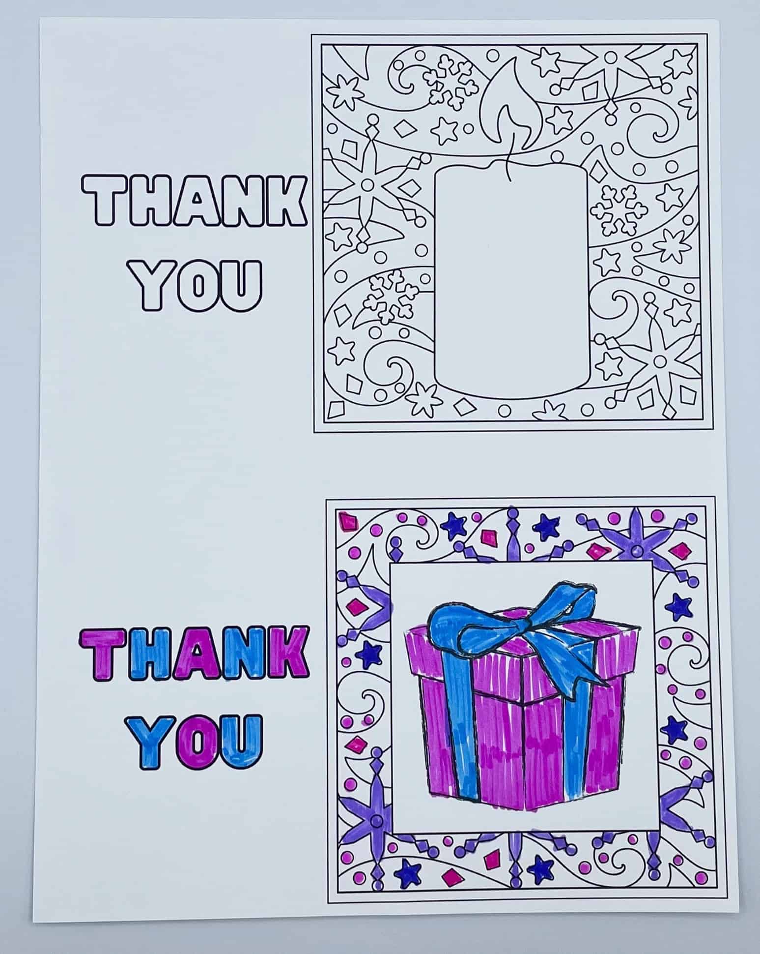Free Printable Christmas Thank You Cards for Older Kids