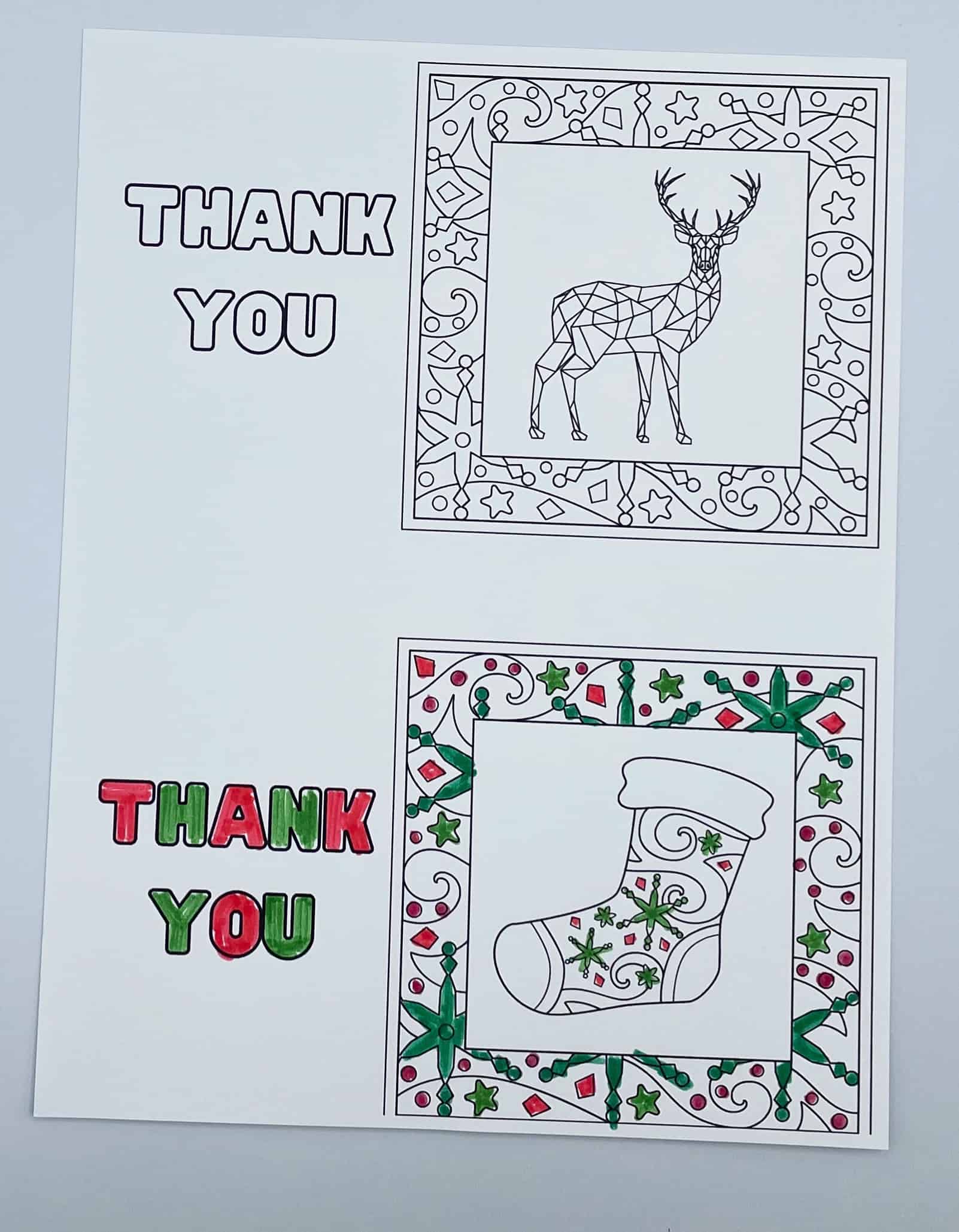 Free Printable Christmas Thank You Cards for Older Kids