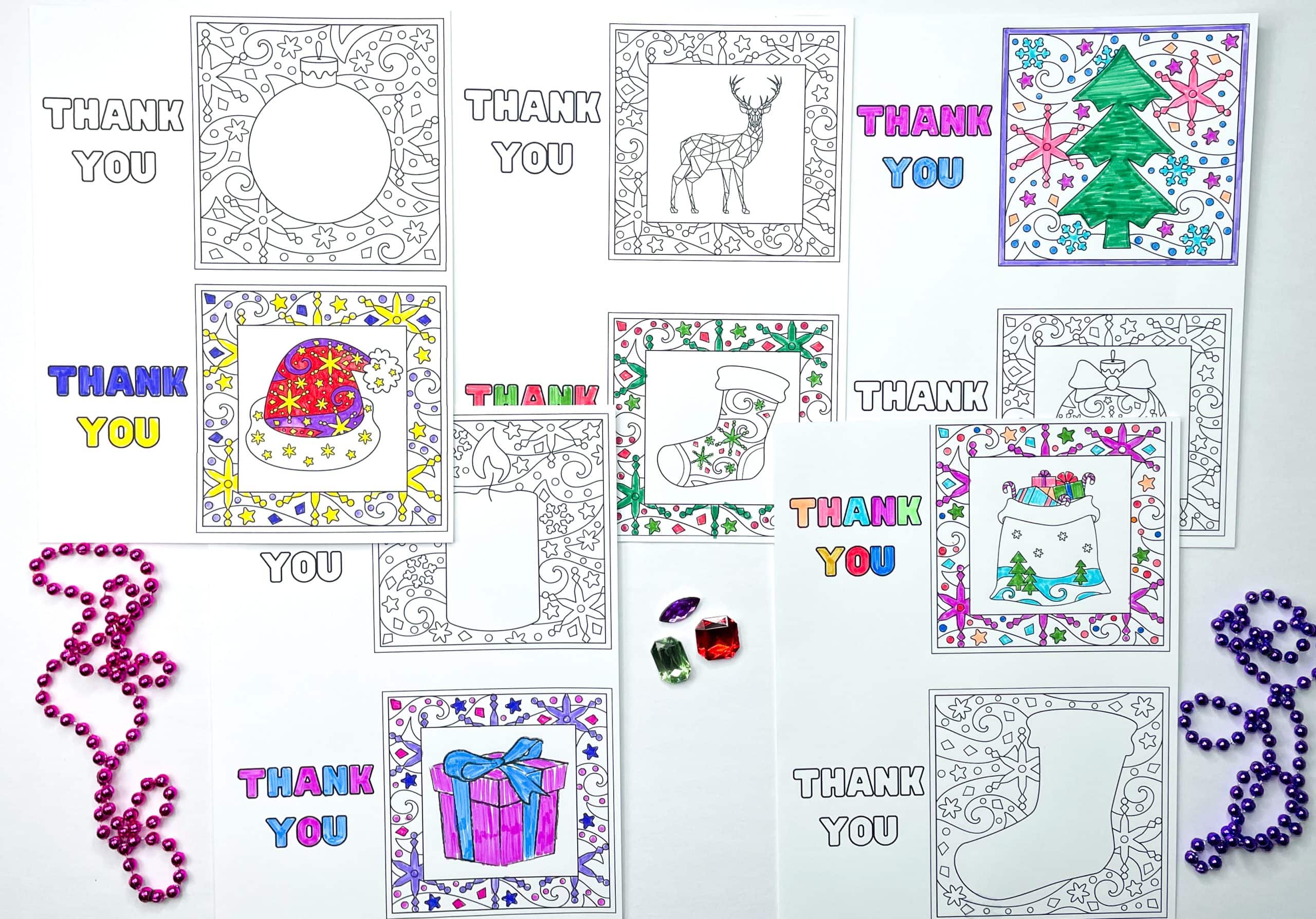 Free Printable Christmas Thank You Cards for Older Kids