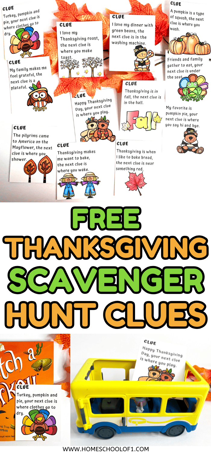Thanksgiving Scavenger Hunt Printable with Fun Clues