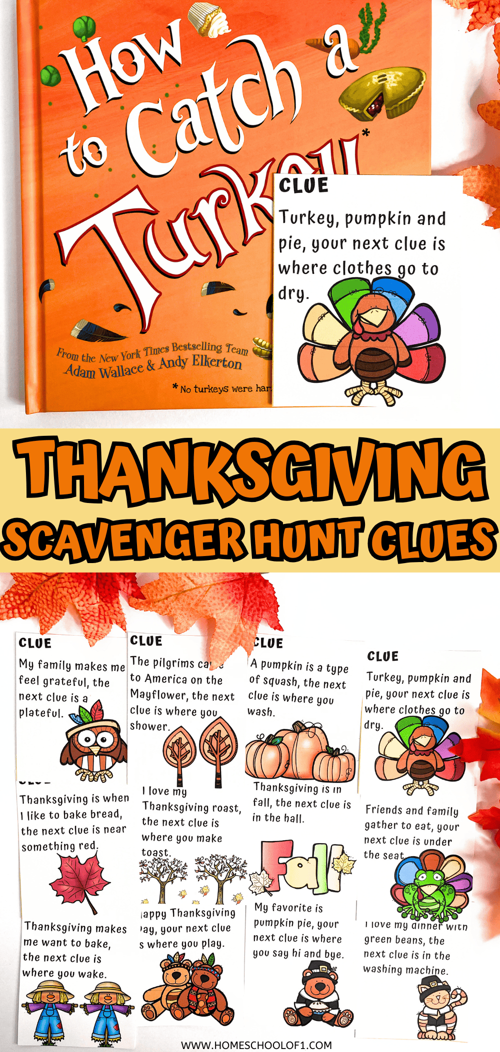 Thanksgiving Scavenger Hunt Printable with Fun Clues