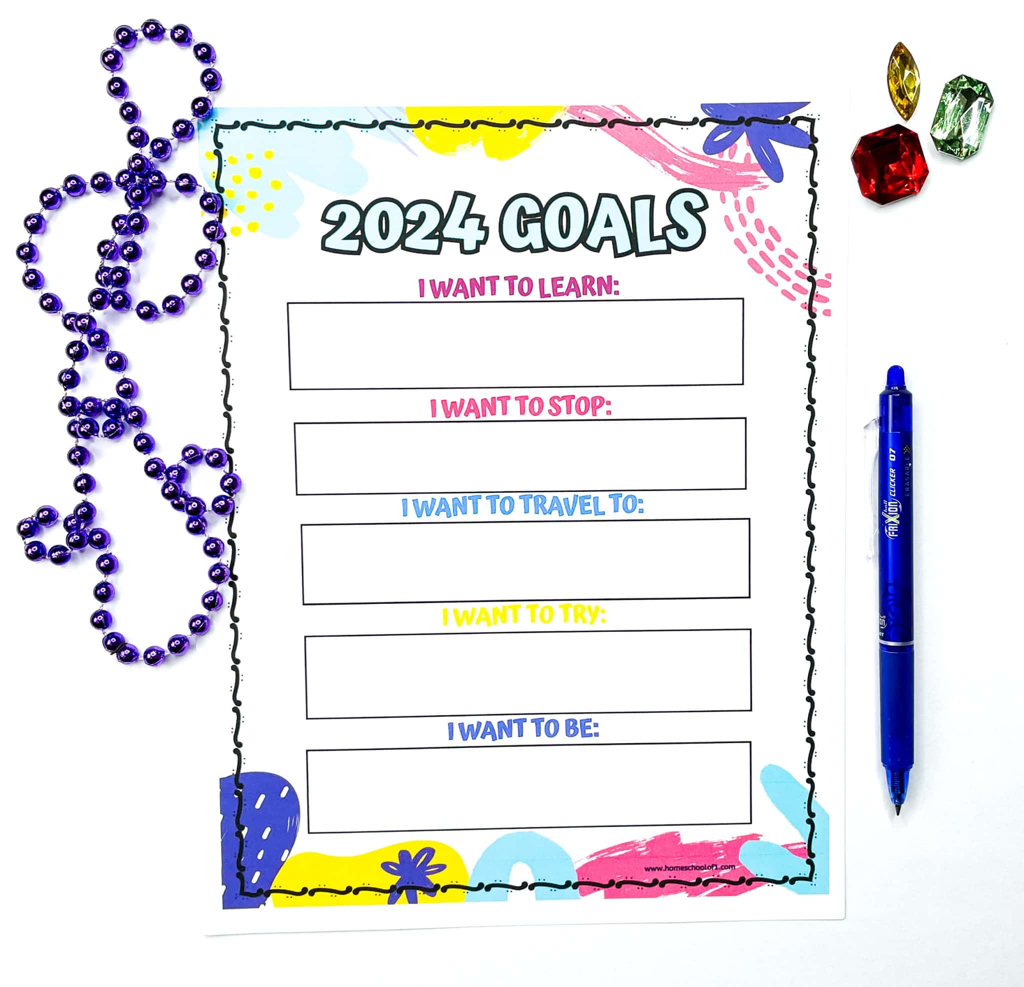 Free New Year's Resolution Printable For Kids in 2024