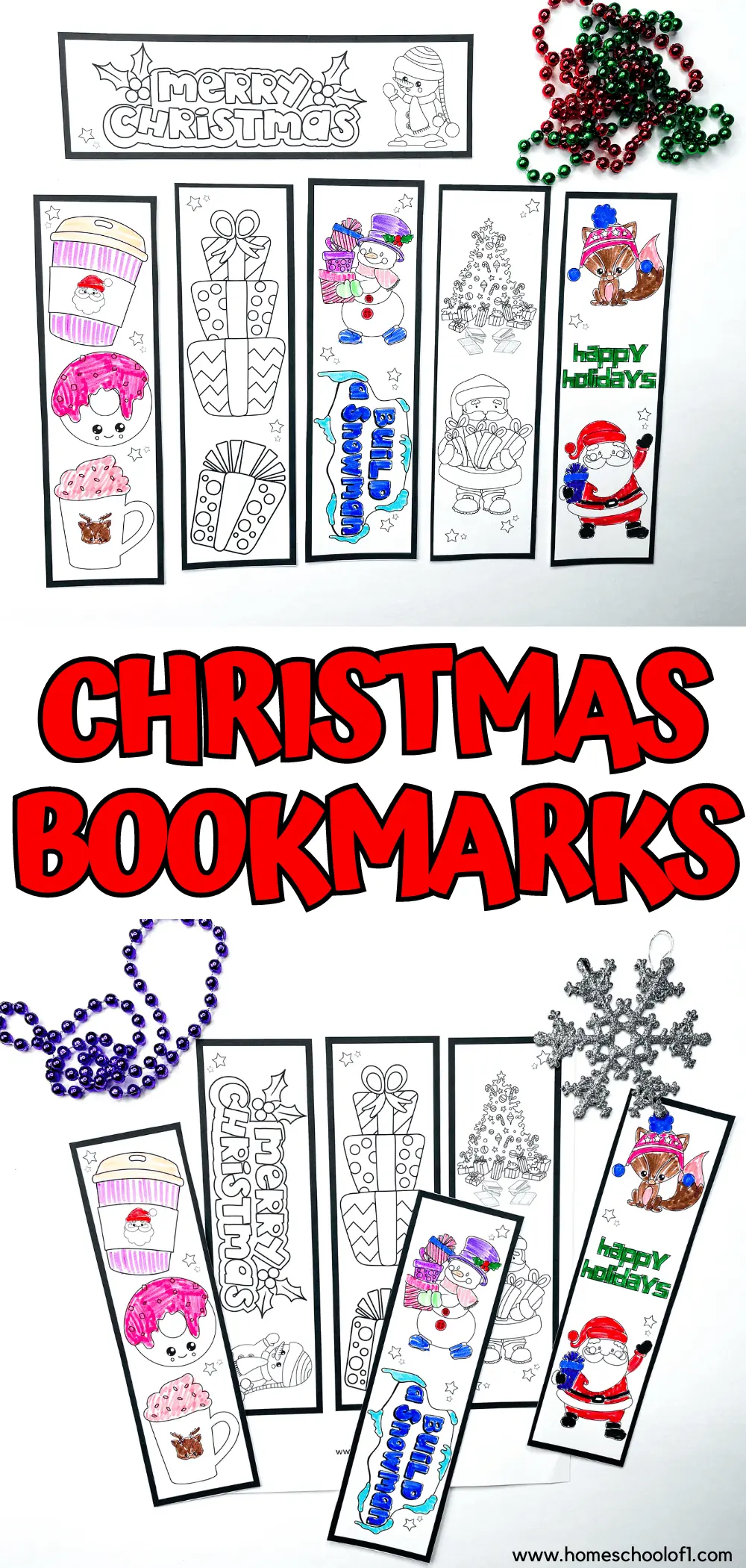 6 Free Printable Christmas Bookmarks To Color