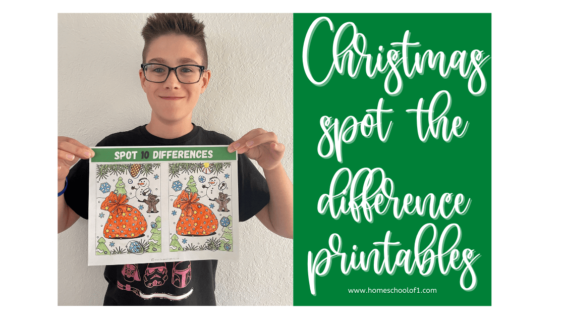 Free Christmas Spot the Difference Printable for Kids to Color