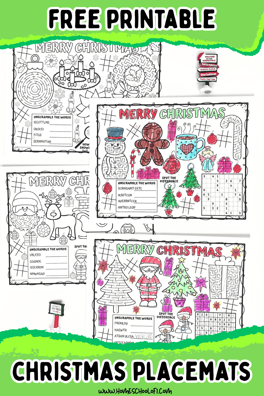 Free Printable Christmas Placemats for Kids to Color and Play