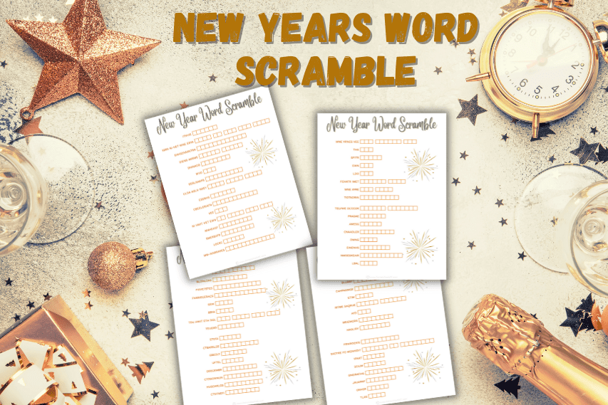 4 New Years Word Scramble With Answers (Free Printables)