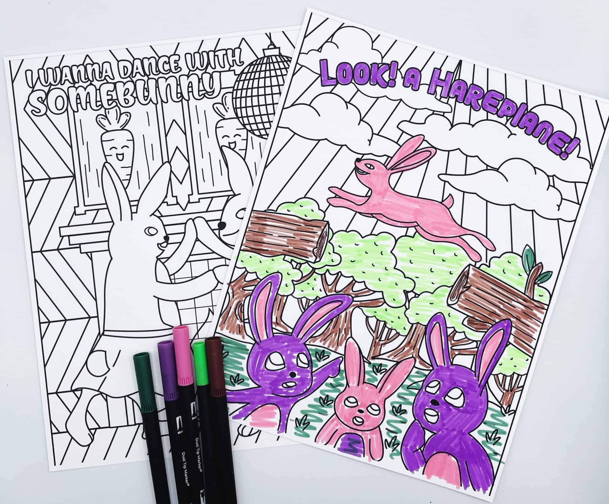 10 Free Funny Bunny Coloring Pages for Teenagers