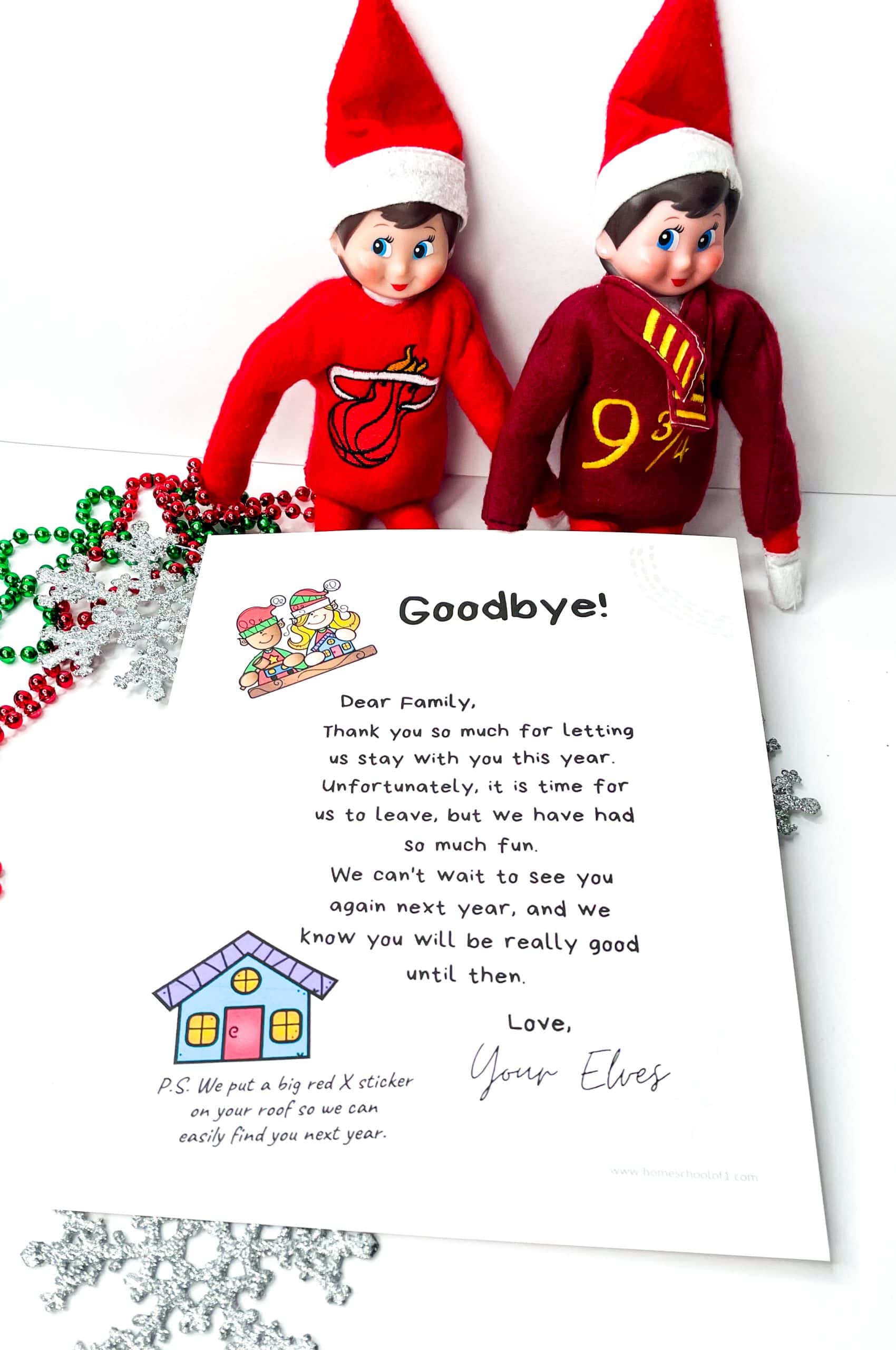 Elf Goodbye Letter Free Printable