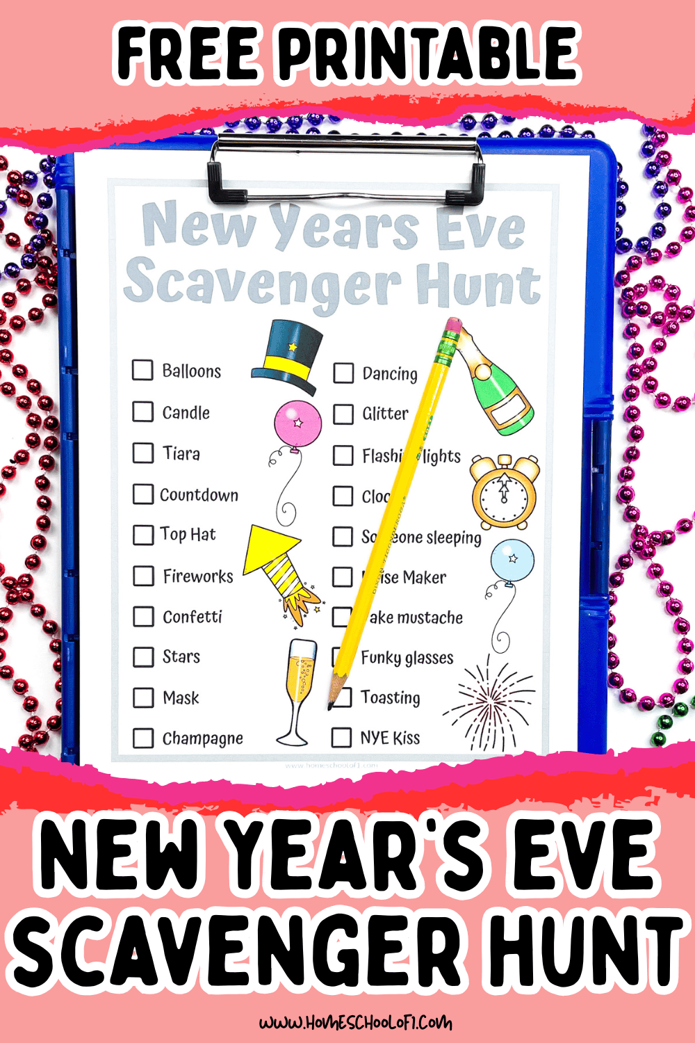 New Year’s Eve Scavenger Hunt (Free Printable)