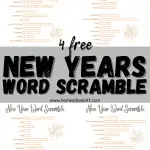 4 New Years Word Scramble With Answers (Free Printables)