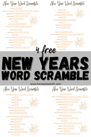 4 New Years Word Scramble With Answers (Free Printables)