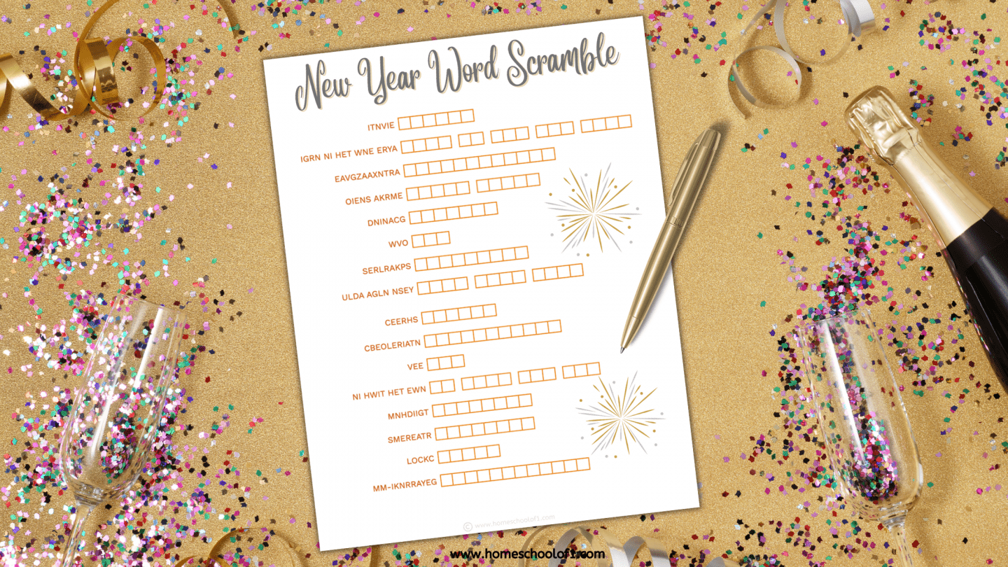 4 New Years Word Scramble With Answers (Free Printables)