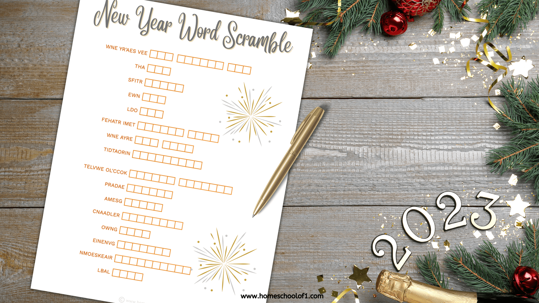 4 New Years Word Scramble With Answers (Free Printables)
