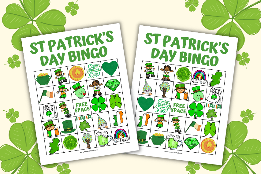 St Patrick's Day Bingo: Free Printable with 5 Bingo Boards