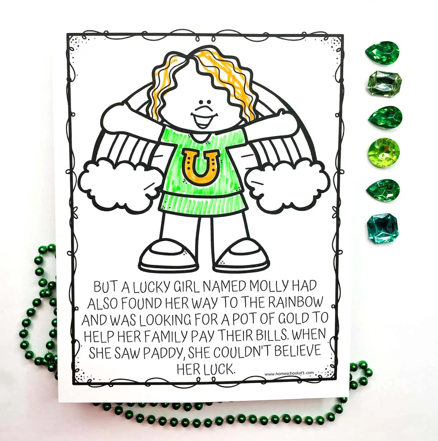 Free Printable St Patrick's Day Coloring Pages with an Irish Story