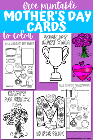 5 Free Printable Mother's Day Cards to Color
