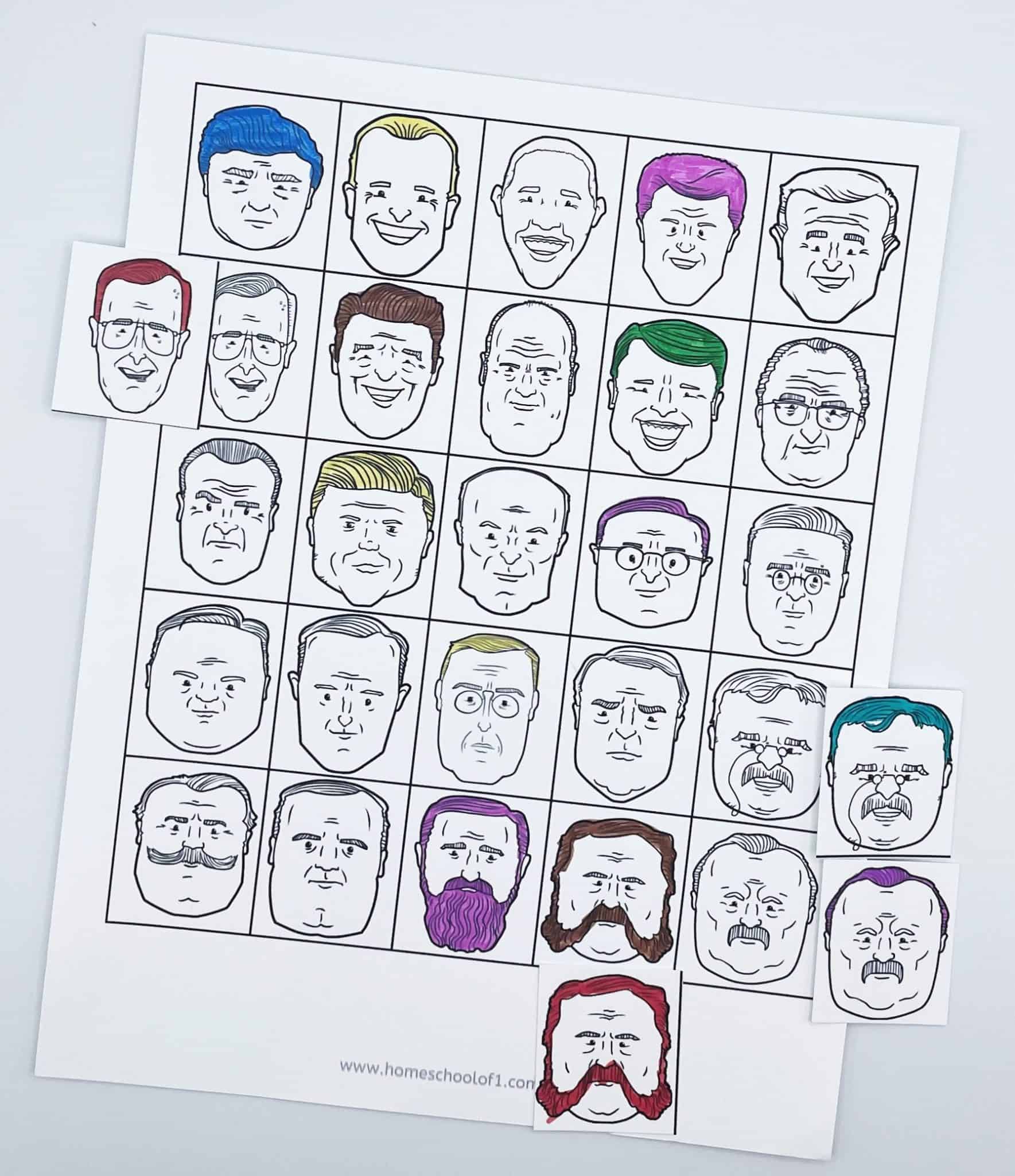 Free President Matching Game Printable