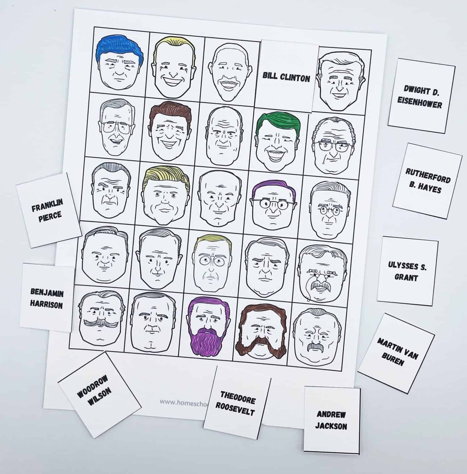 Free Presidents Matching Game Printable