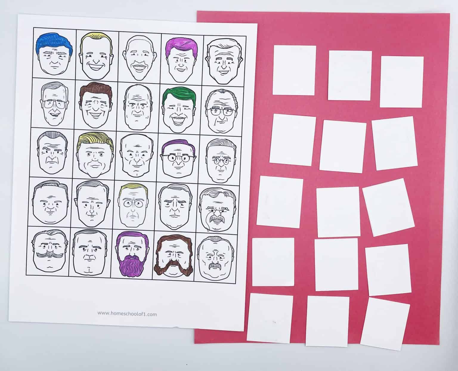 Free Presidents Matching Game Printable