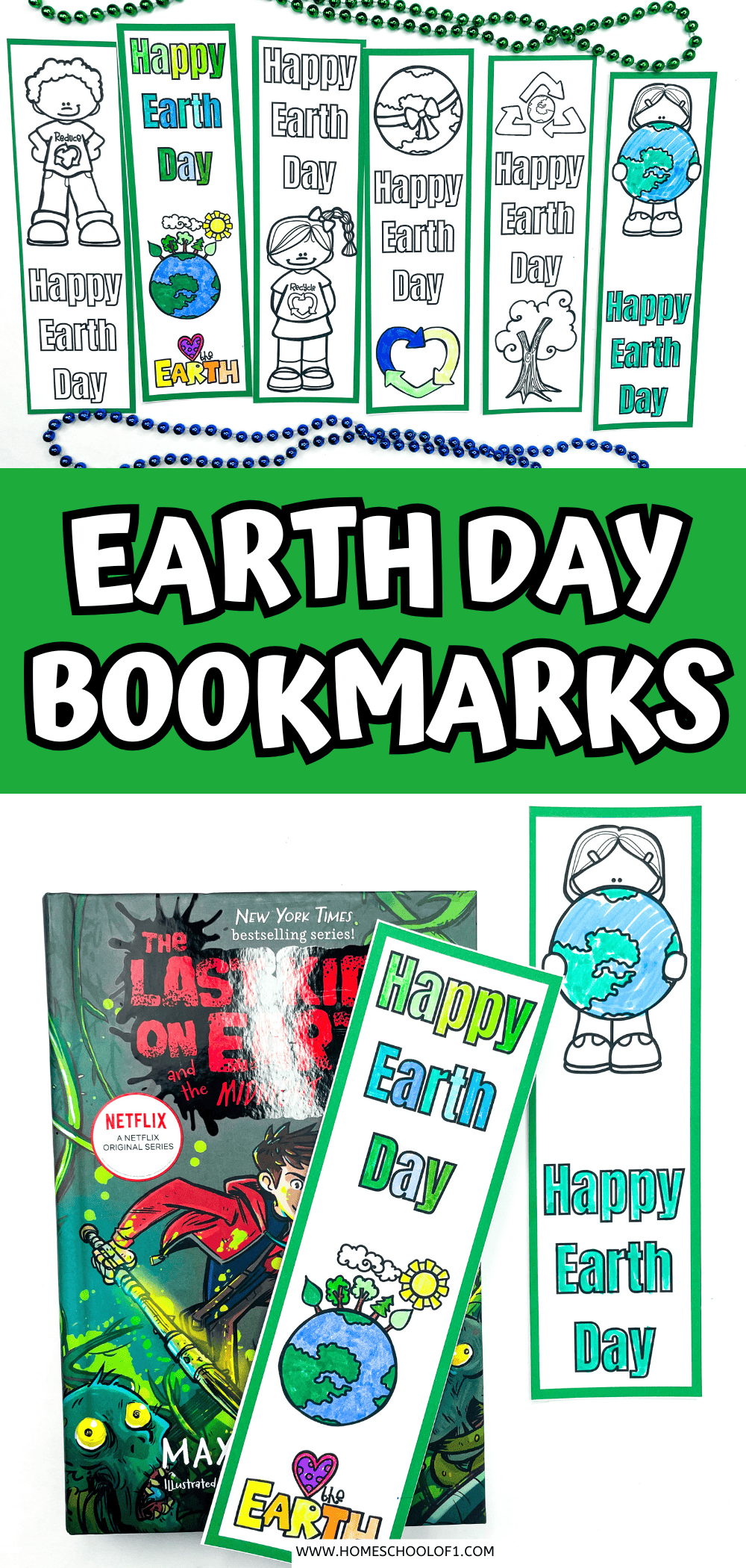 Free Printable Earth Day Bookmarks to Color