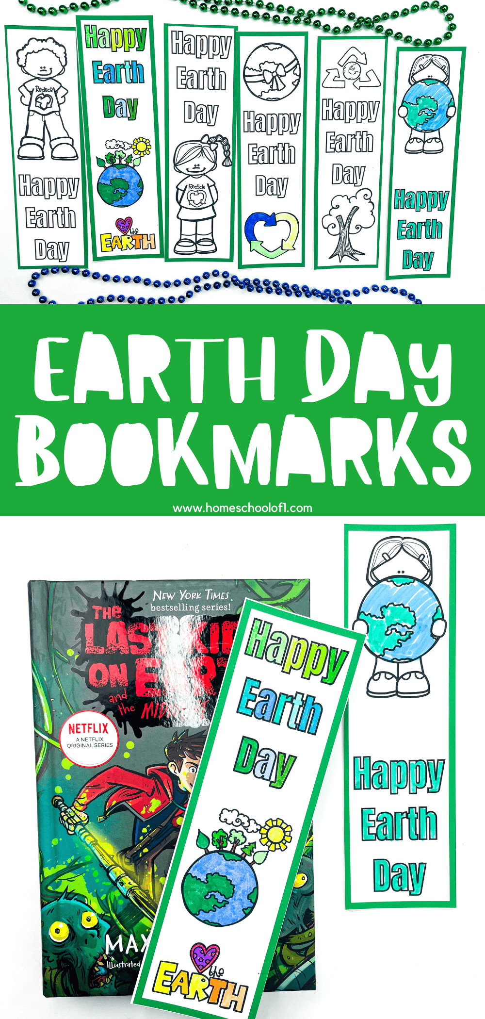 Free Printable Earth Day Bookmarks to Color