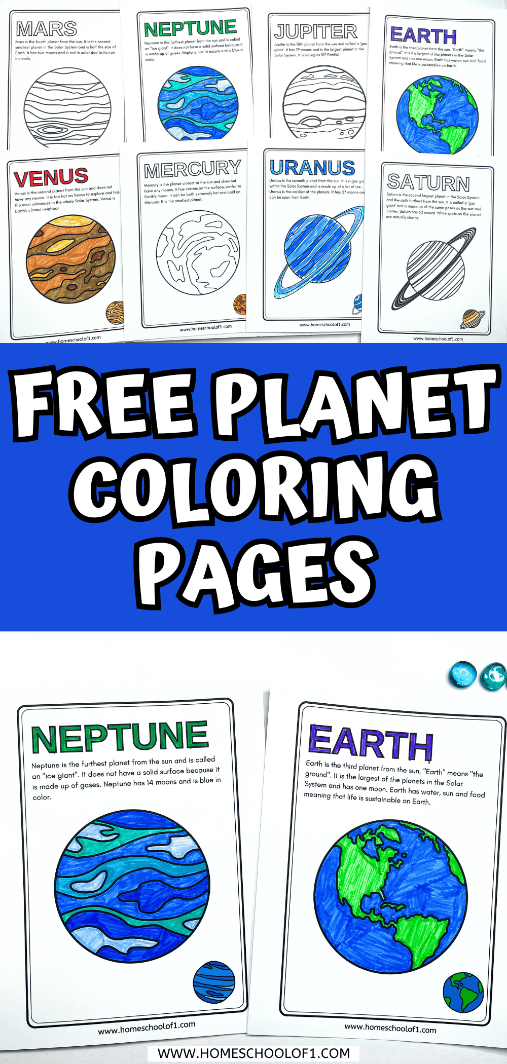 Planet Coloring Pages Printable (Free 8 Planets Pack)