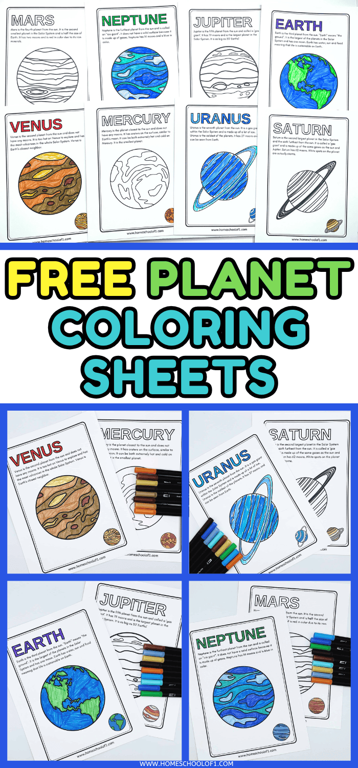 Free Planet Coloring Pages for Kids (Learn About All 8 Planets)