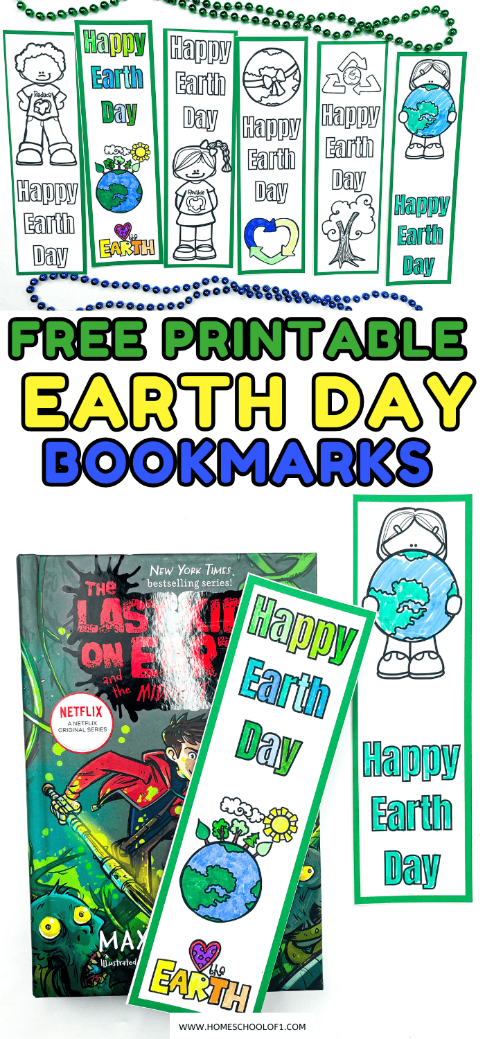 Free Printable Earth Day Bookmarks to Color