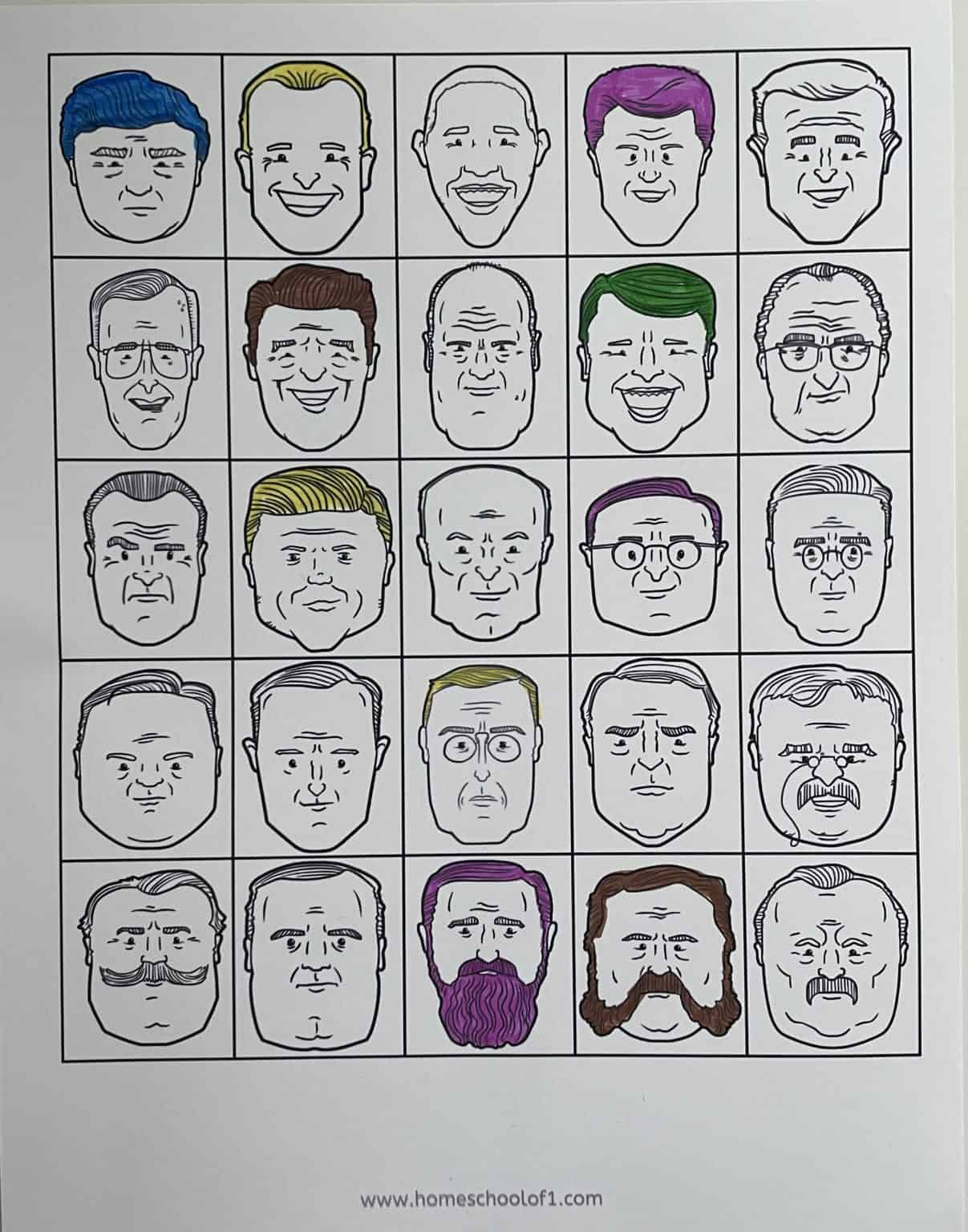 Free Presidents Matching Game Printable