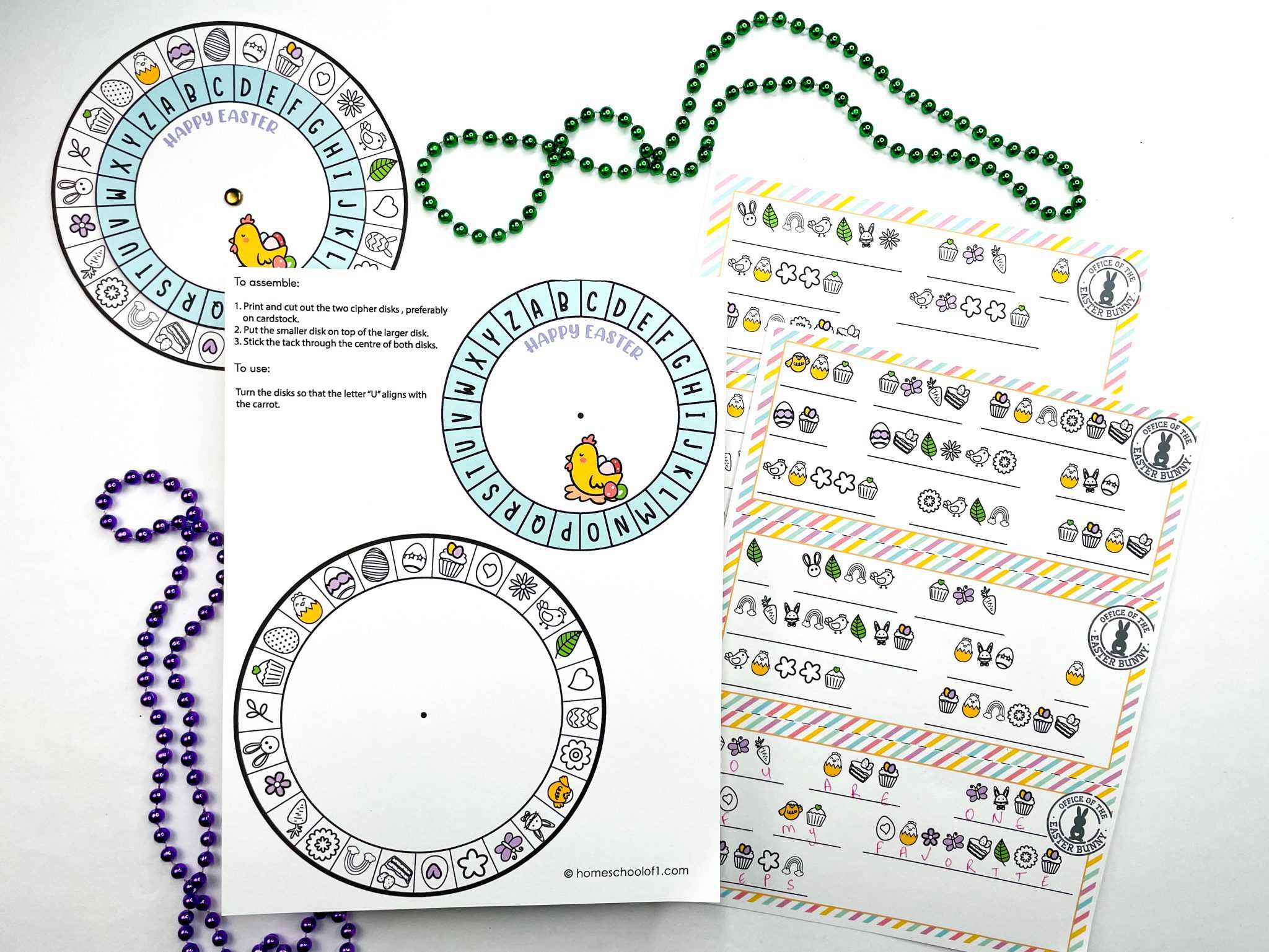 Easter Printable Cipher Wheel (6 Secret Messages to Decode)