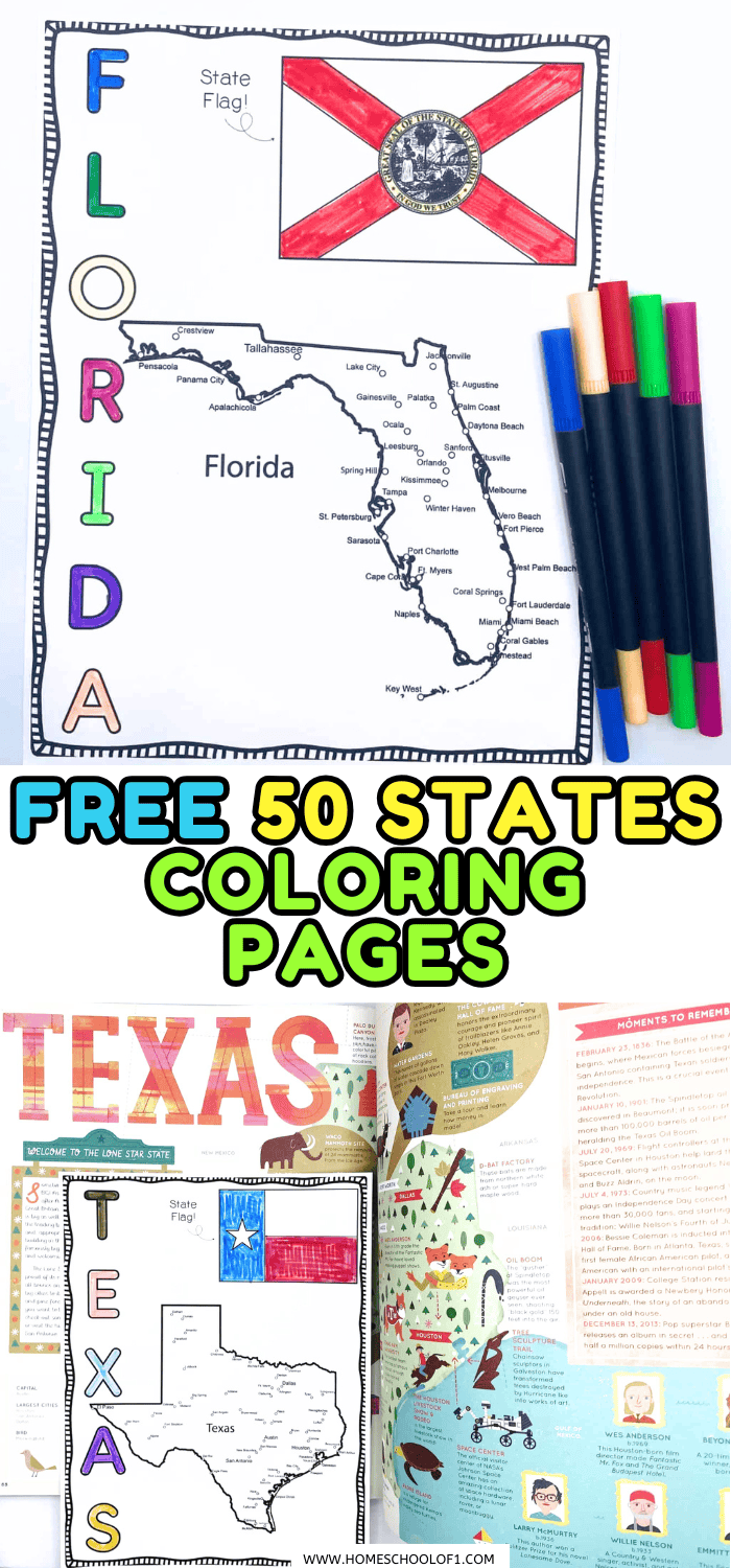 Free 50 States Coloring Pages for Kids to Explore USA