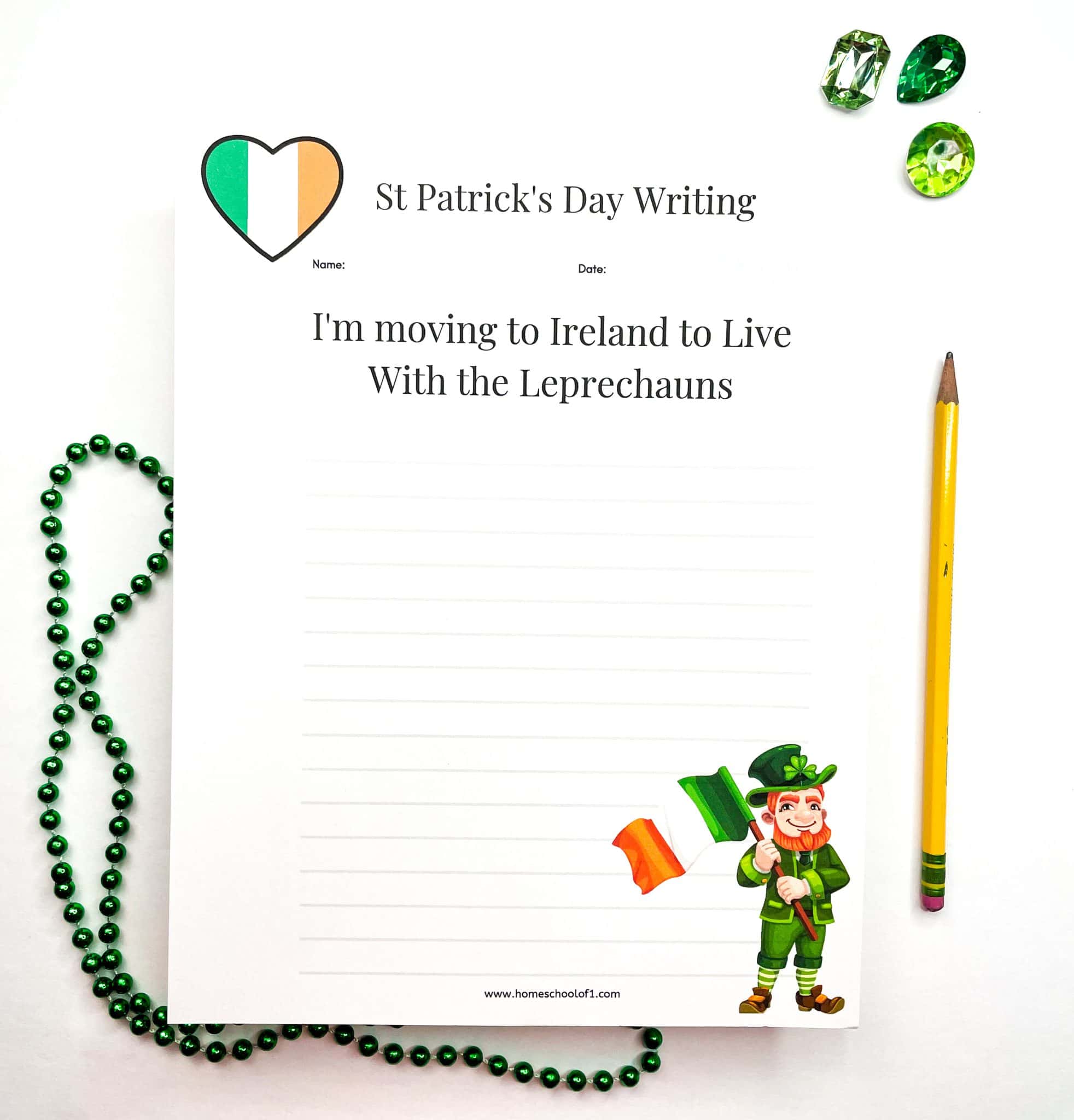 St Patrick’s Day Writing Prompts (Free Printable Worksheets)