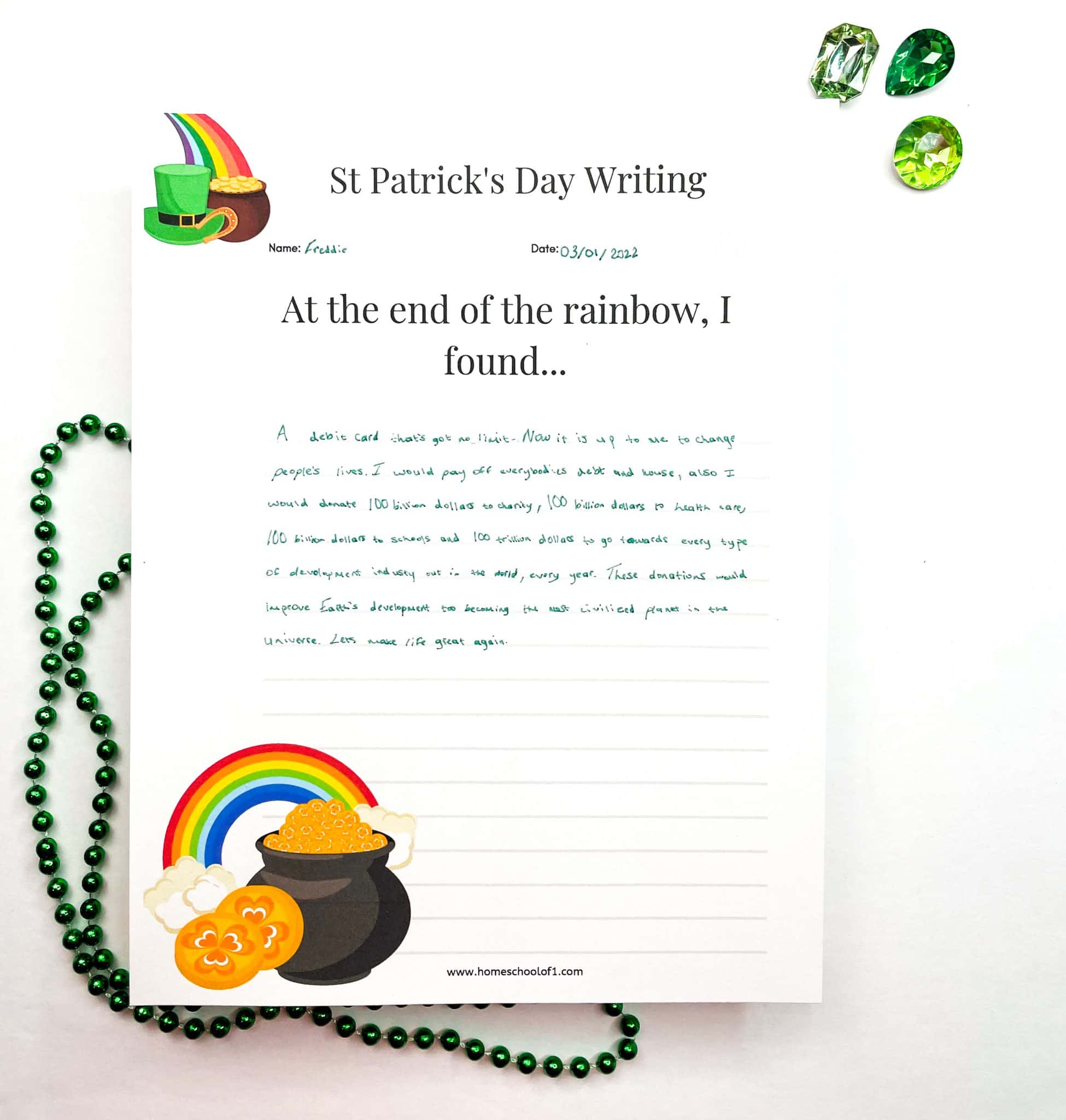 10 Free St Patrick's Day Writing Prompt Printables