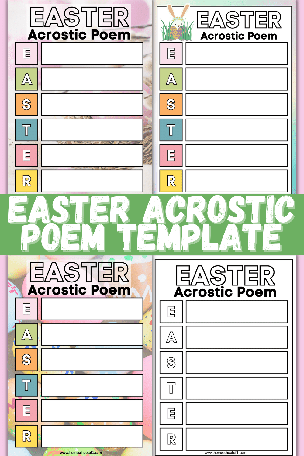 Free Easter Acrostic Poem Templates for Kids