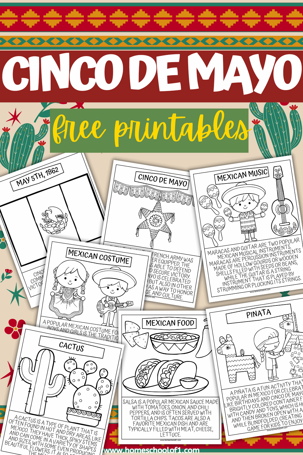 Free Cinco de Mayo Coloring Pages to Learn About Mexico