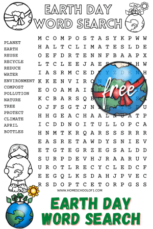 Free Earth Day Word Search To Teach Kids About The Planet