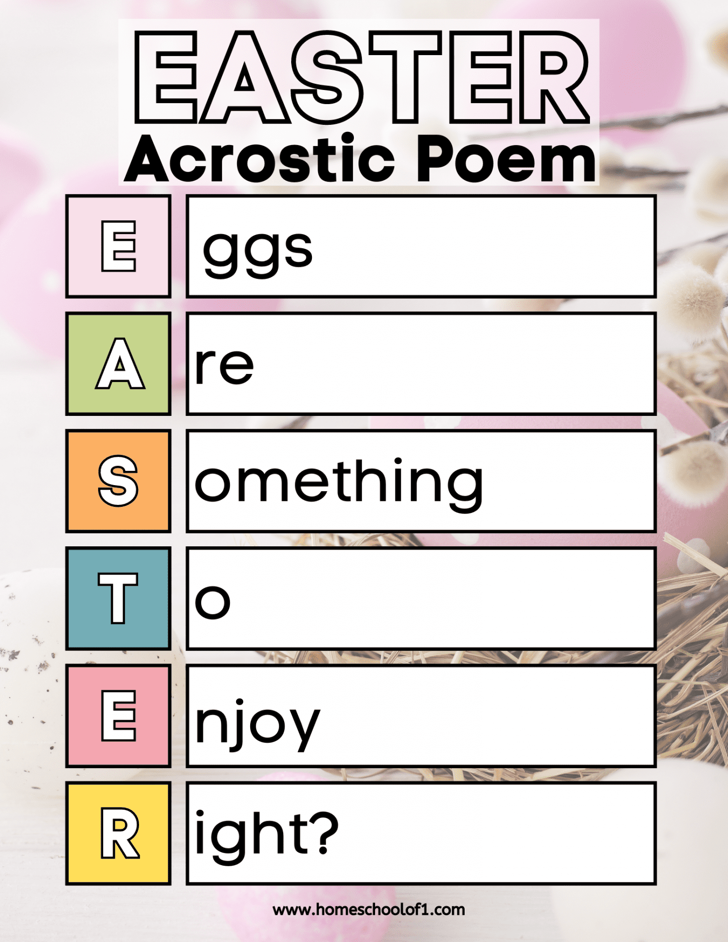 Easter Acrostic Poem Templates (8 Free Printables)